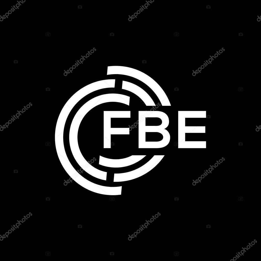 Diseño del logotipo de la letra FBE sobre fondo negro. FBE iniciales ...