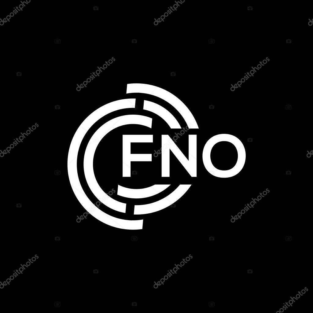 Diseño del logotipo de la letra FNO sobre fondo negro. FNO iniciales ...