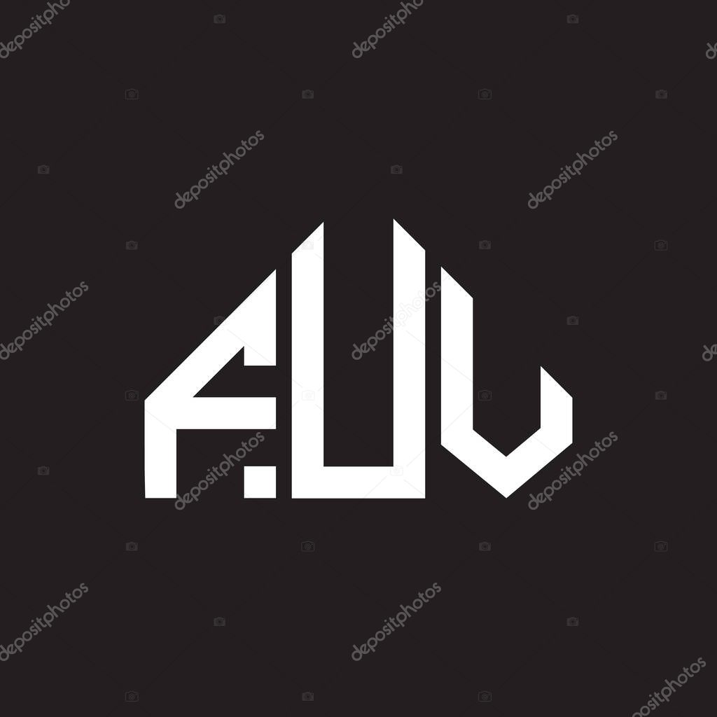 Dise o del logotipo de la letra FUV sobre fondo negro. FUV iniciales creativas letra logo ...