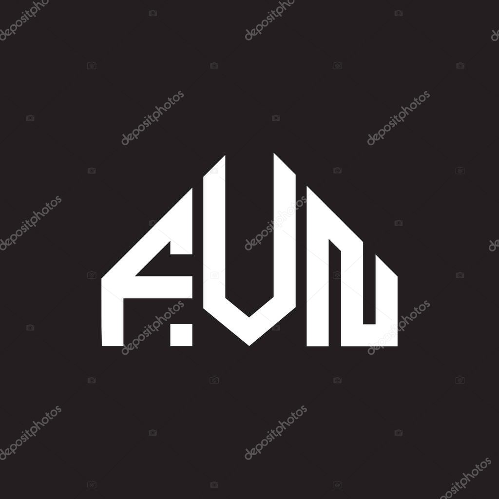 Diseño del logotipo de la letra FVN sobre fondo negro. FVN iniciales ...