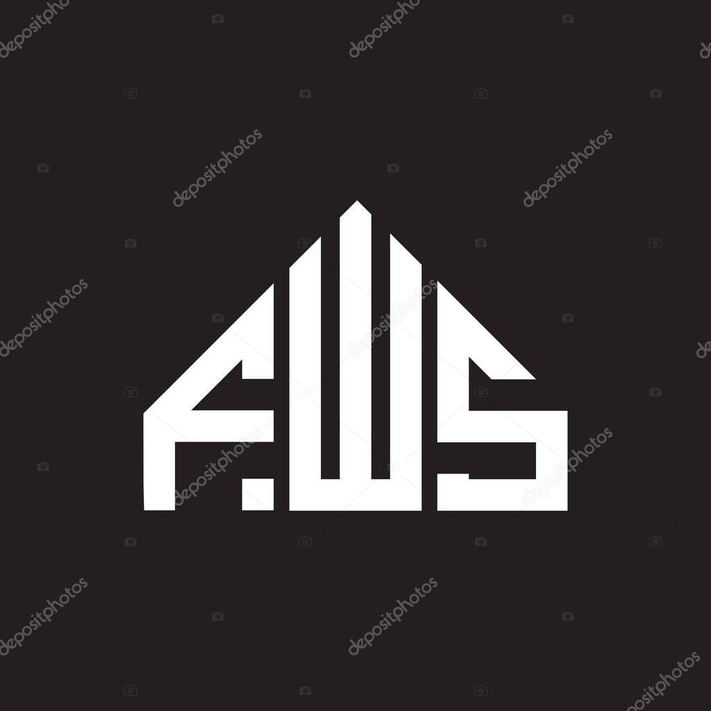 Diseño del logotipo de la letra FWS sobre fondo negro. FWS iniciales ...