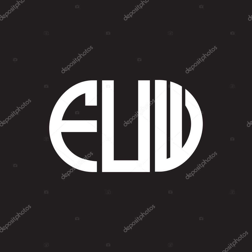 Diseño del logotipo de la letra FUW sobre fondo negro. FUW iniciales creativas letra logo ...