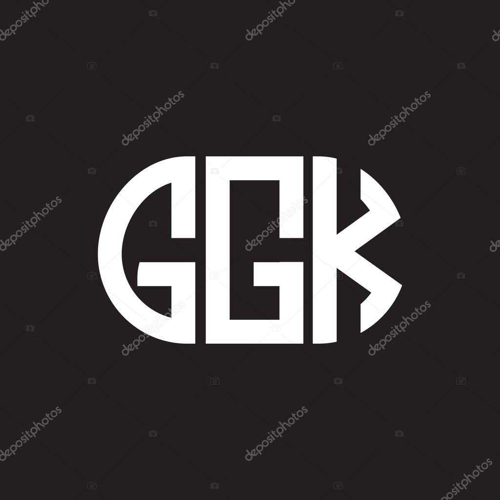 Diseño del logotipo de la letra GGK sobre fondo negro. GGK iniciales ...