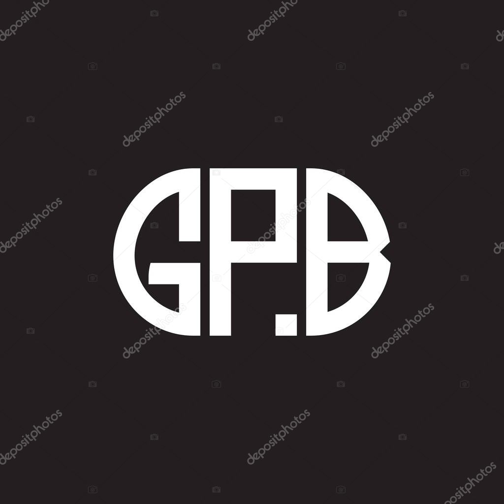 Diseño del logotipo de la letra GPB sobre fondo negro. GPB iniciales ...