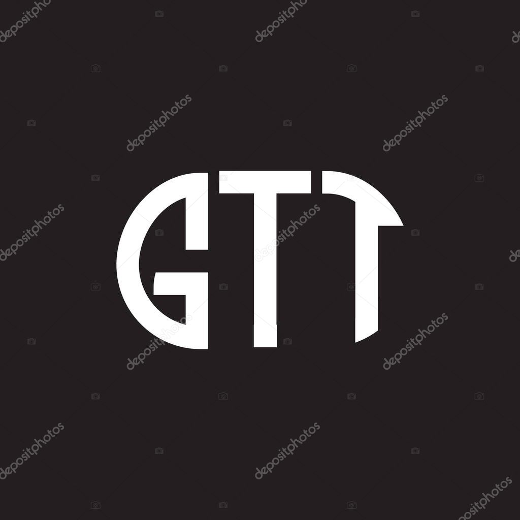 Diseño del logotipo de la letra GTT sobre fondo negro. GTT iniciales ...
