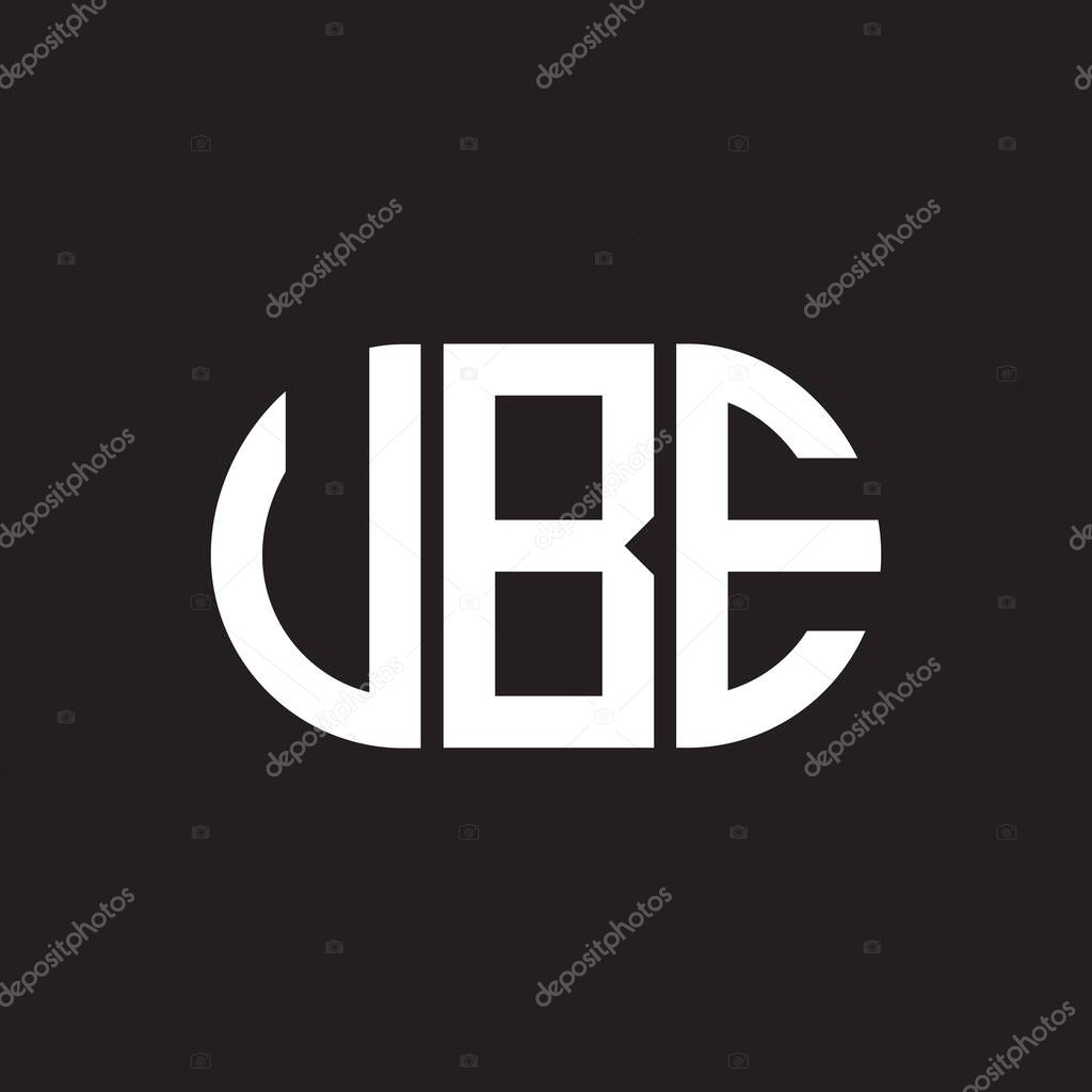 Diseño del logotipo de la letra UBE sobre fondo negro. UBE iniciales ...
