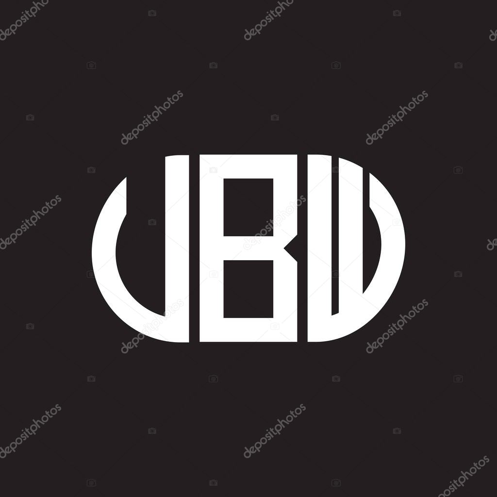 Diseño del logotipo de la letra UBW sobre fondo negro. UBW iniciales ...