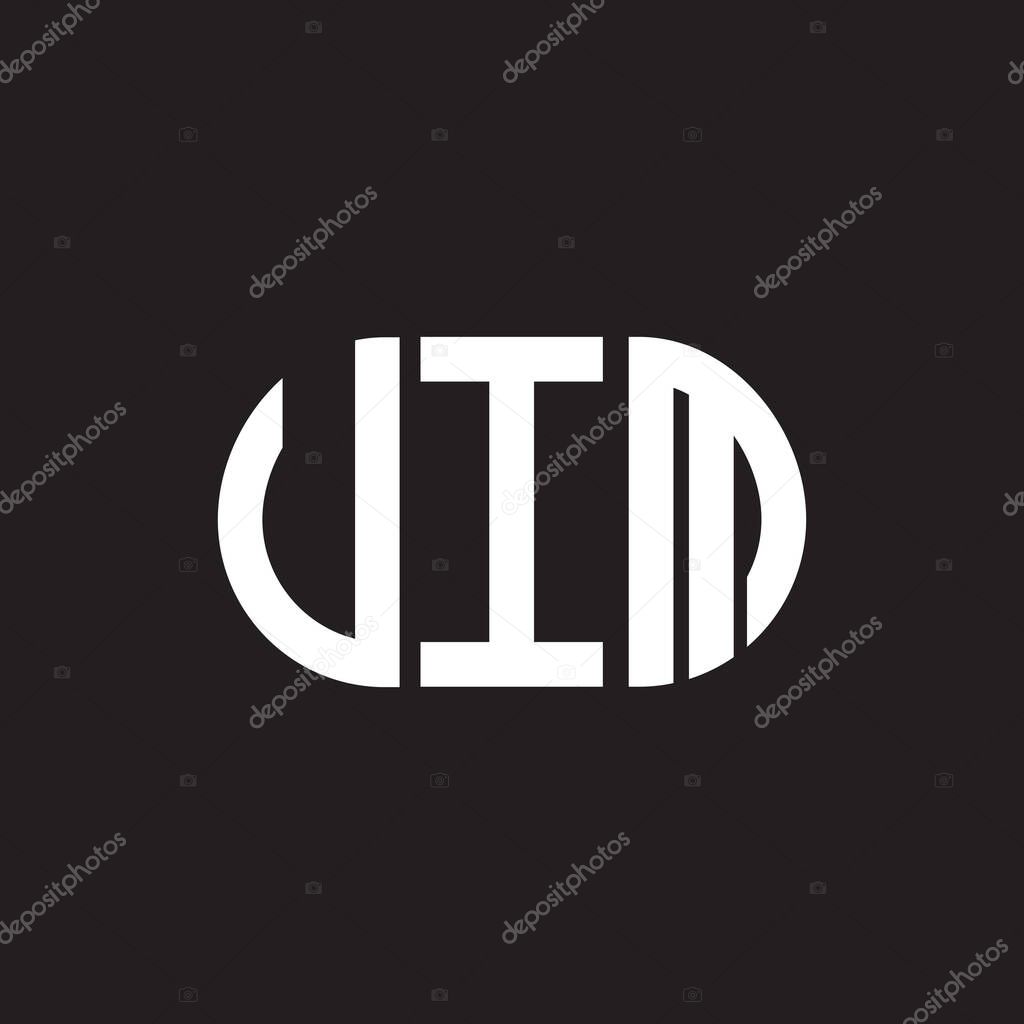 Diseño del logotipo de la letra UIM sobre fondo negro. UIM iniciales ...