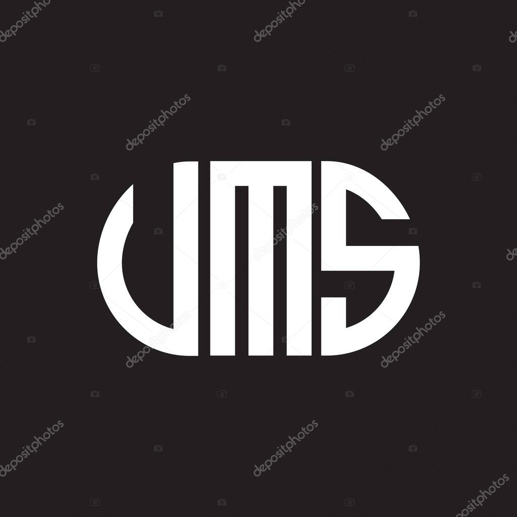 Dise o del logotipo de la letra UMS sobre fondo negro. UMS iniciales ...