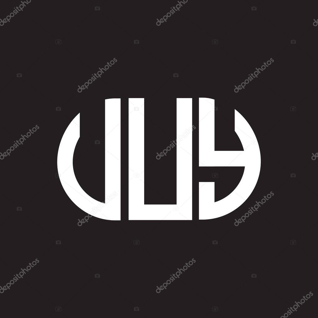 Diseño del logotipo de la letra UUY sobre fondo negro. UUY iniciales ...