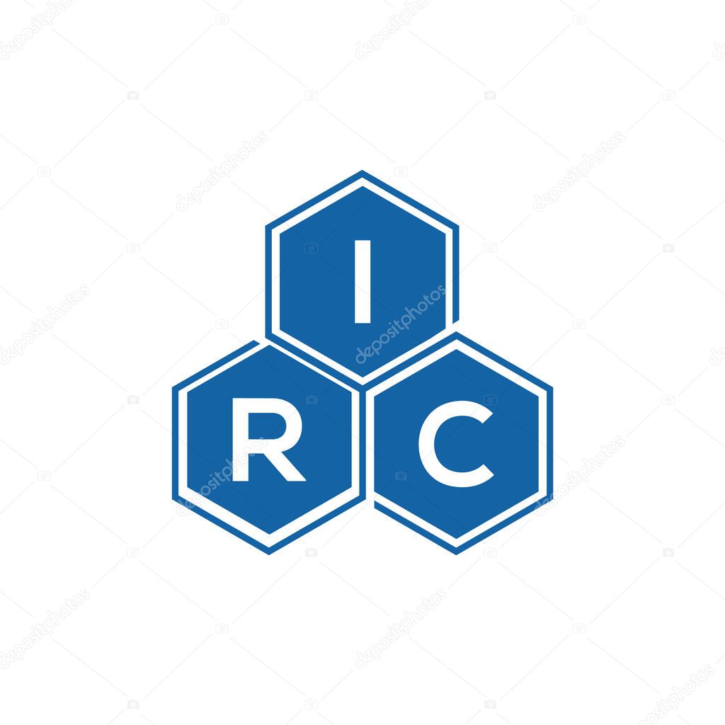Diseño de logotipo de letra IRC sobre fondo negro.IRC iniciales ...