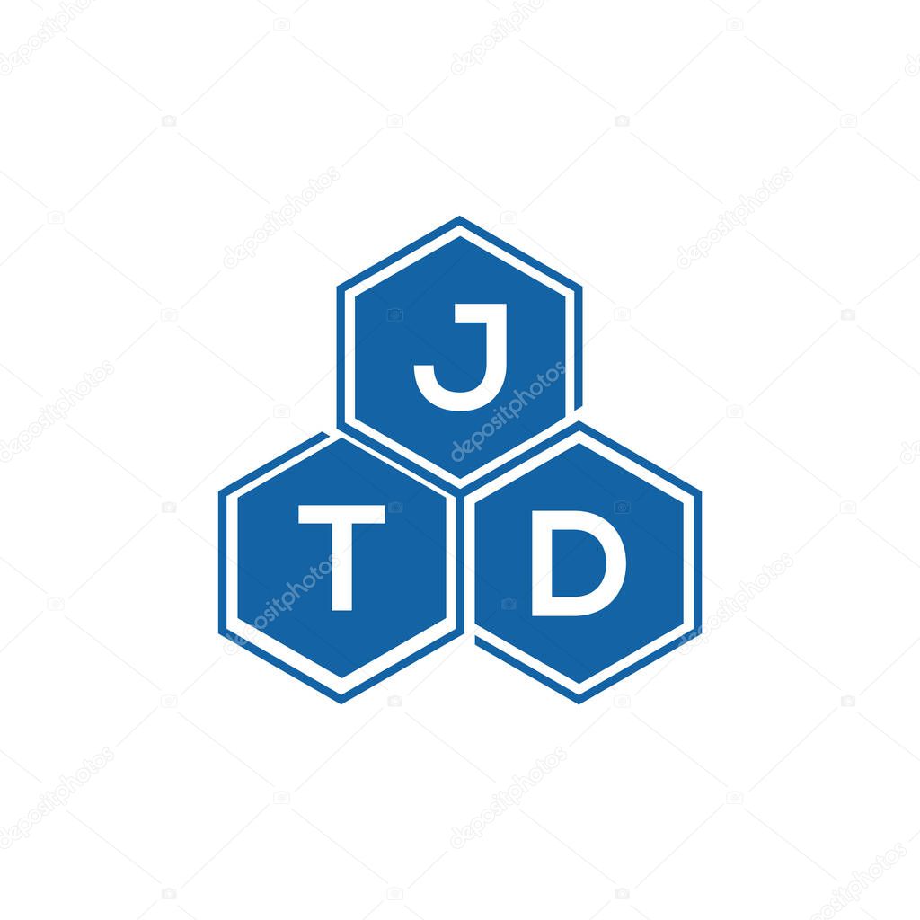 Diseño del logotipo de la letra JTD en fondo blanco.JTD iniciales ...