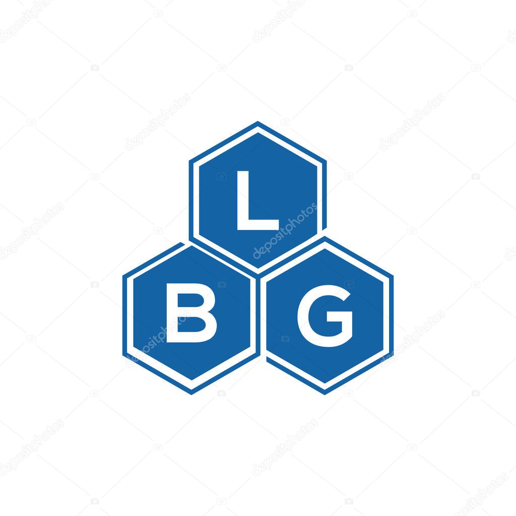 Diseño del logotipo de la letra LBG sobre fondo blanco. LBG iniciales ...