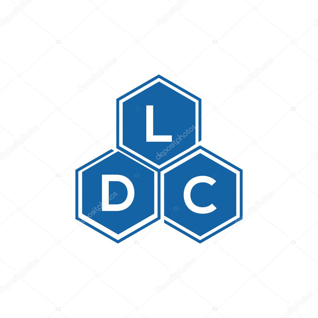 Diseño del logotipo de la letra LDC sobre fondo blanco. LDC iniciales ...