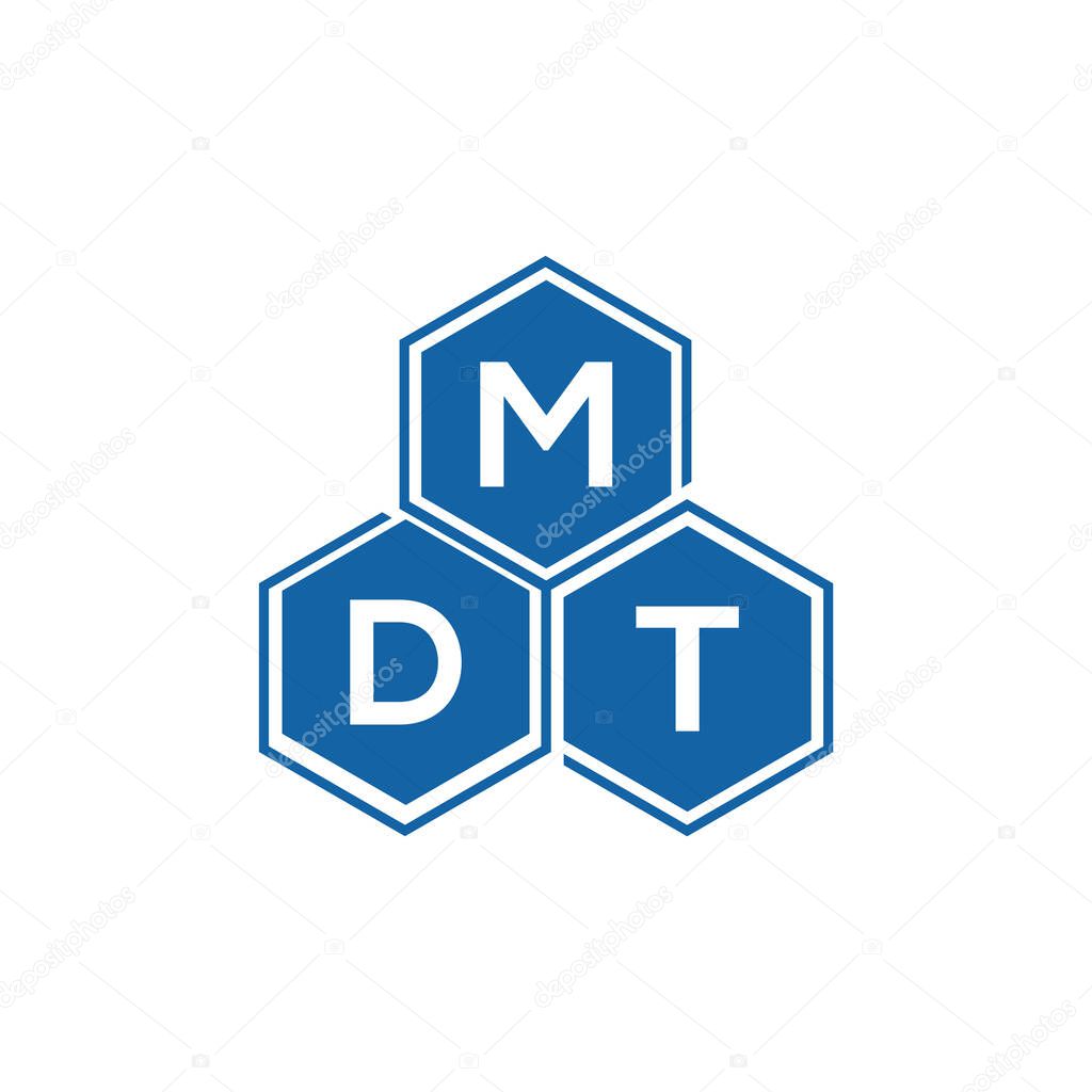 Diseño del logotipo de la letra MDT sobre fondo blanco. MDT iniciales ...
