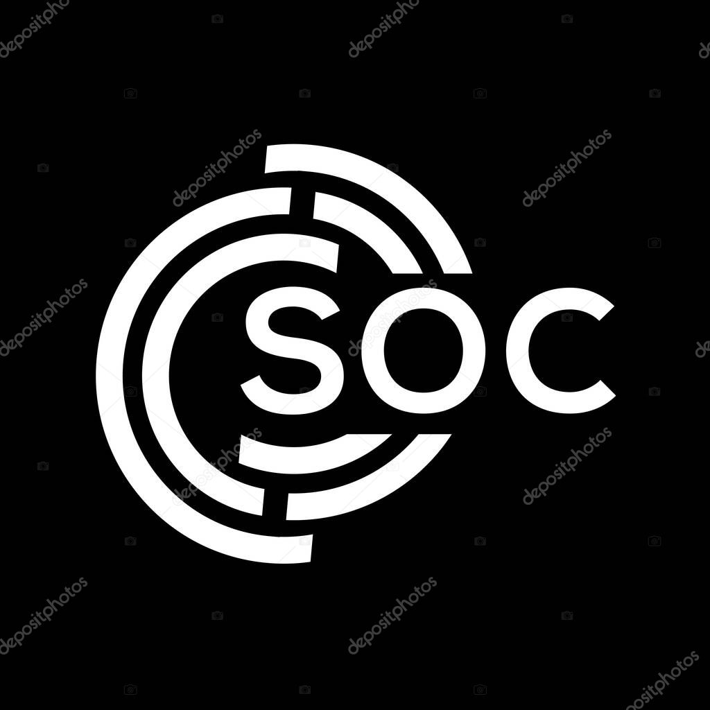 Diseño del logotipo de la letra SOC. SOC monograma iniciales letra logo ...
