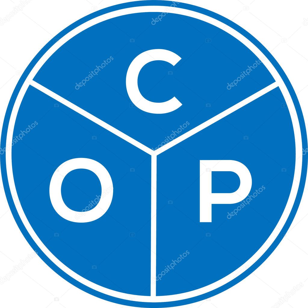 Diseño del logotipo de la letra COP. COP monograma iniciales letra logo ...