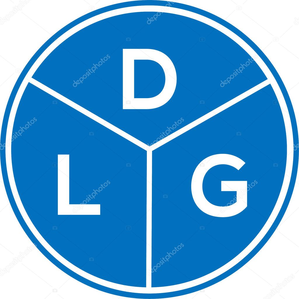 Diseño del logotipo de la letra DLG sobre fondo blanco. DLG creativo ...