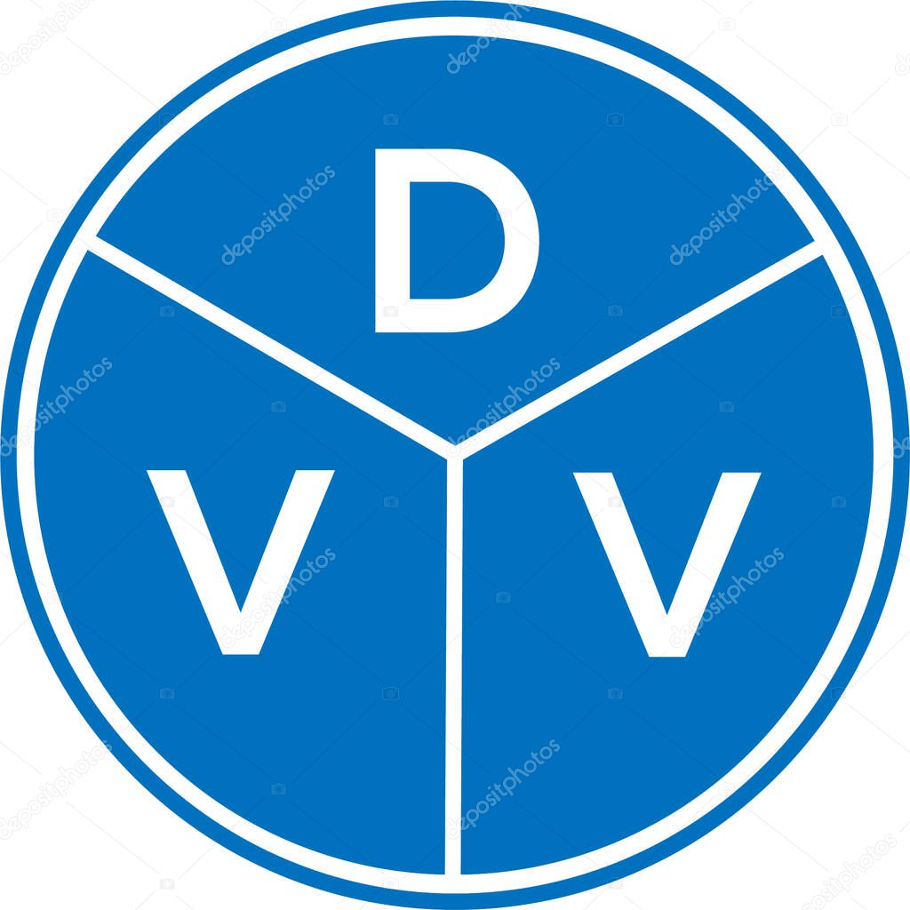 Diseño del logotipo de la carta DVV sobre fondo blanco. DVV creativo ...