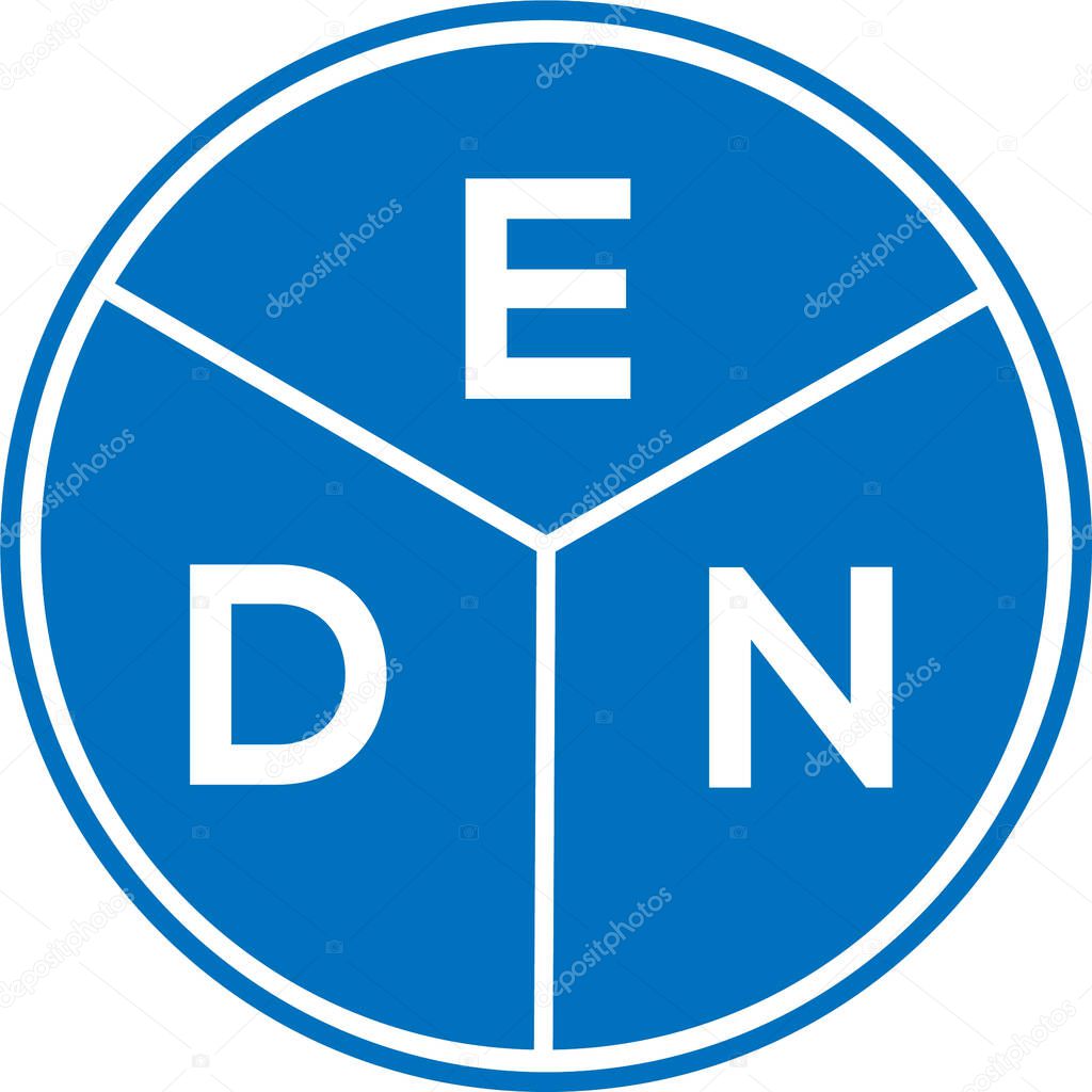 Diseño del logotipo de la letra EDN sobre fondo blanco. concepto de ...
