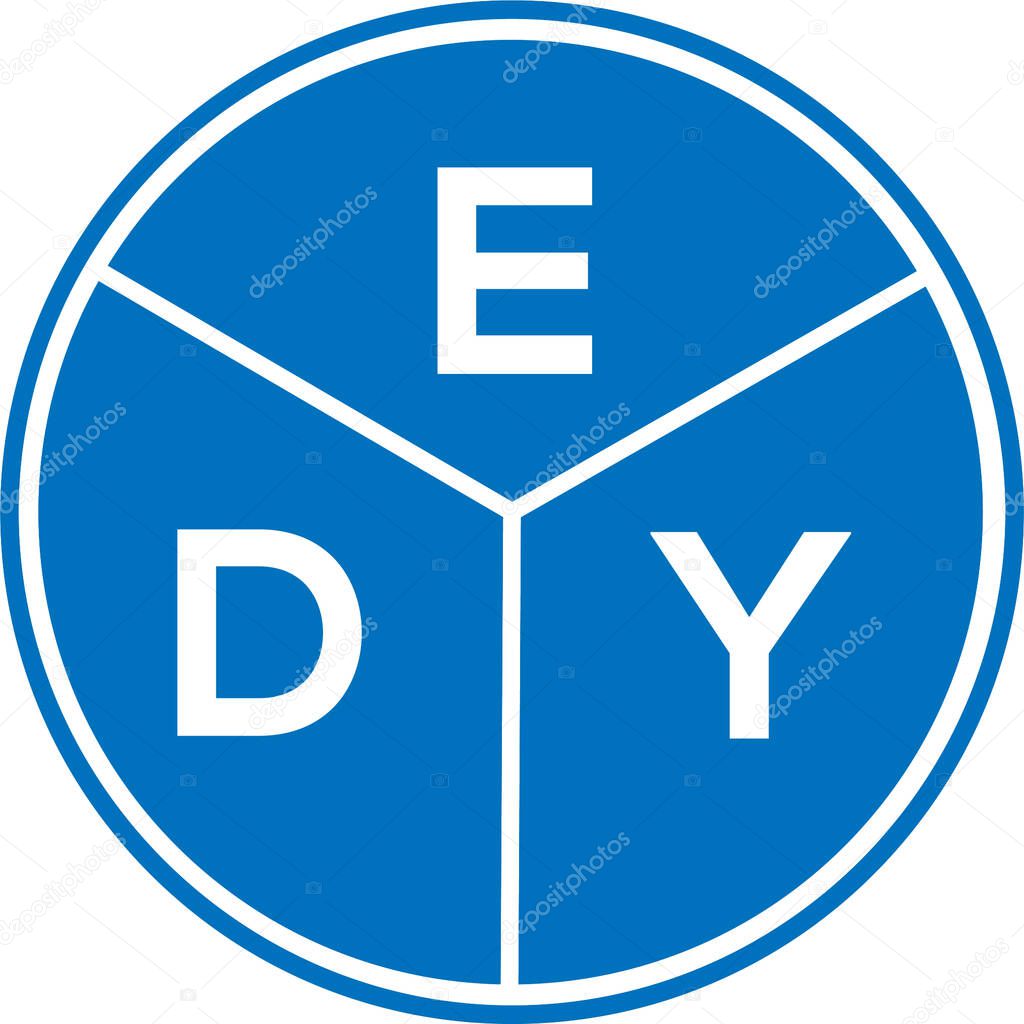 Diseño del logotipo de la letra EDY sobre fondo blanco. EDY creativo ...