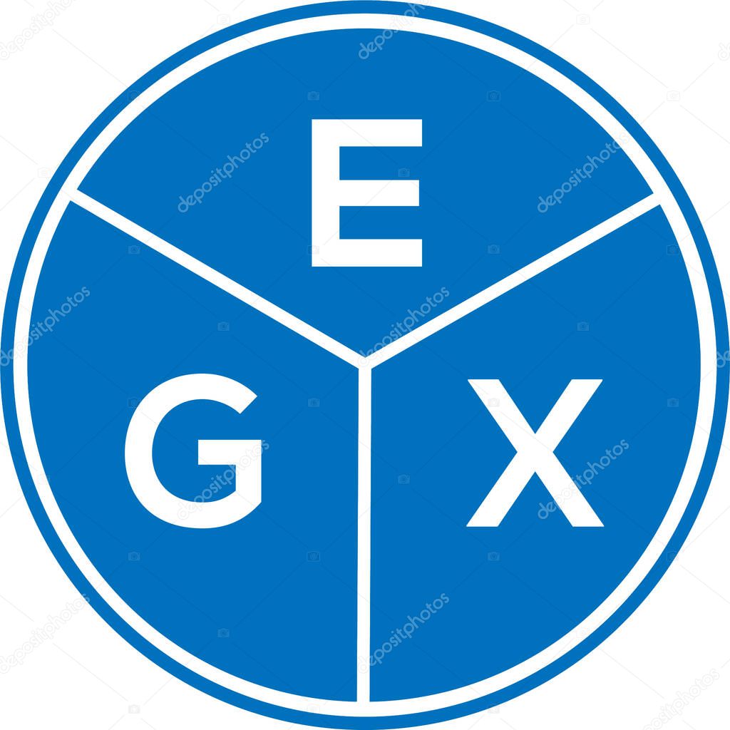 Diseño del logotipo de la letra EGX sobre fondo blanco. EGX creativo ...