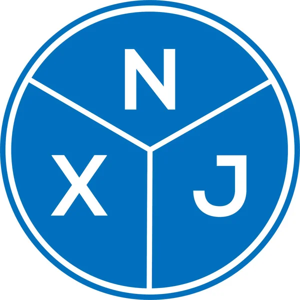 Diseño del logotipo de la letra NXJ sobre fondo blanco. NXJ iniciales ...