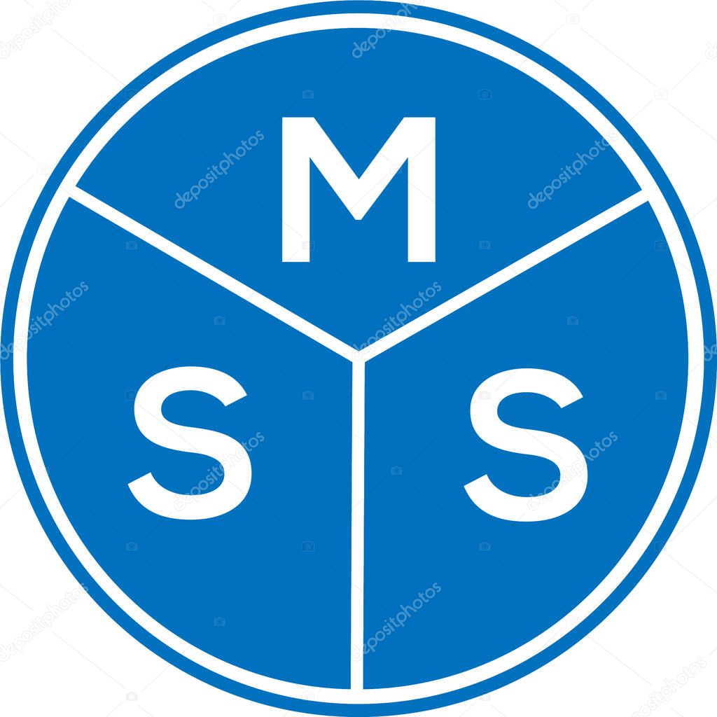 Diseño del logotipo de la letra MSS sobre fondo blanco. MSS iniciales ...
