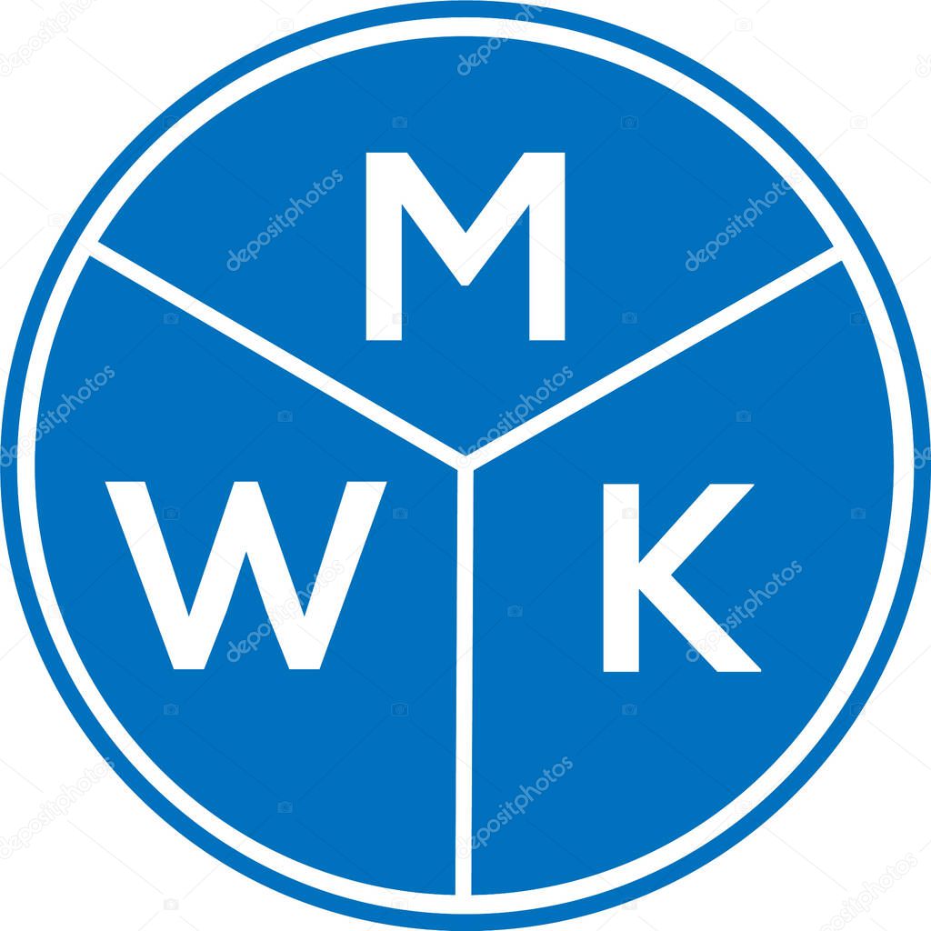 Diseño del logotipo de la letra MWK sobre fondo blanco. MWK iniciales ...