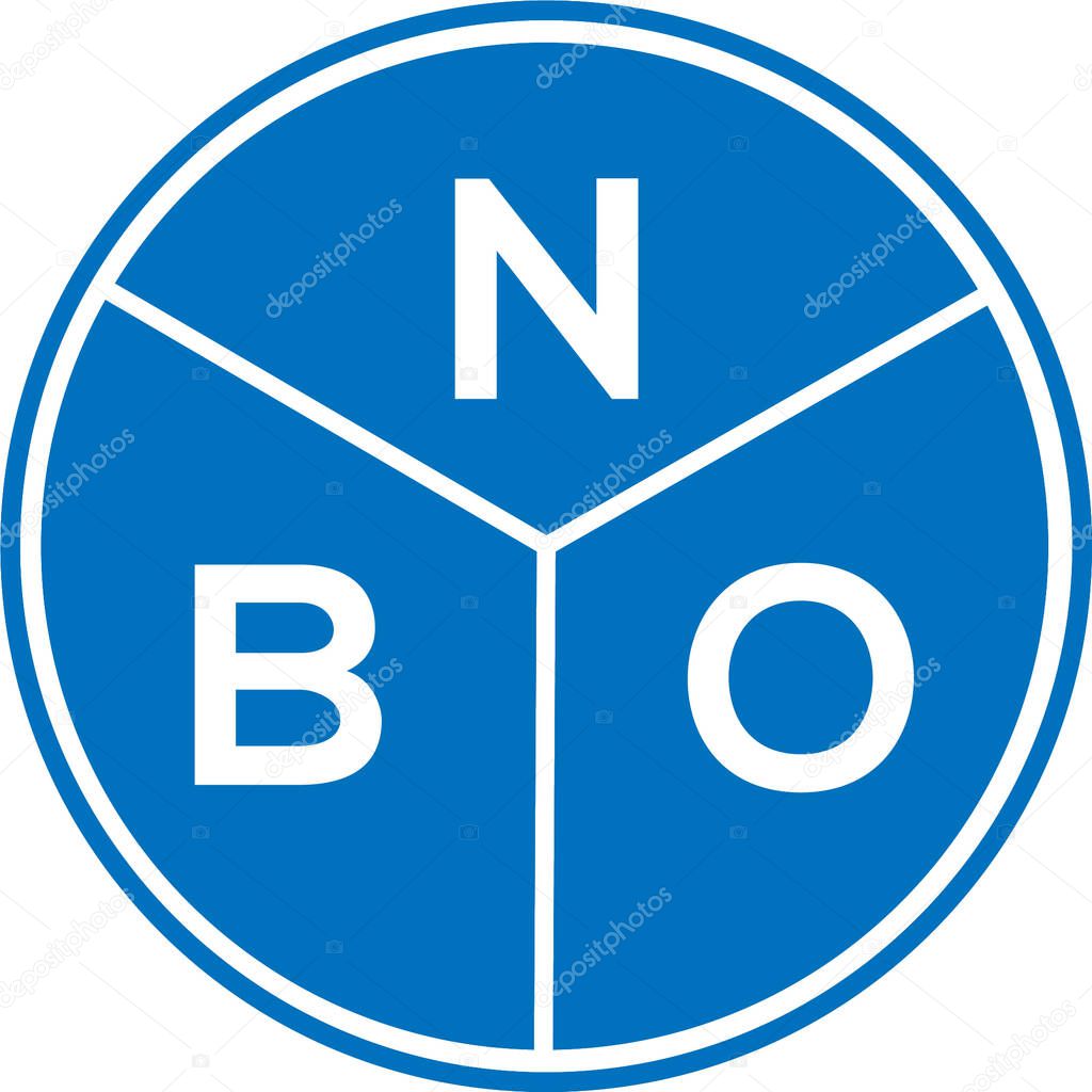 Diseño del logotipo de la letra NBO sobre fondo blanco. NBO iniciales ...