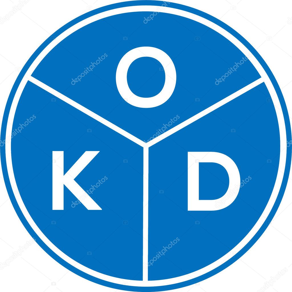 Dise o del logotipo de la letra OKD sobre fondo blanco. OKD iniciales creativas letra logo ...