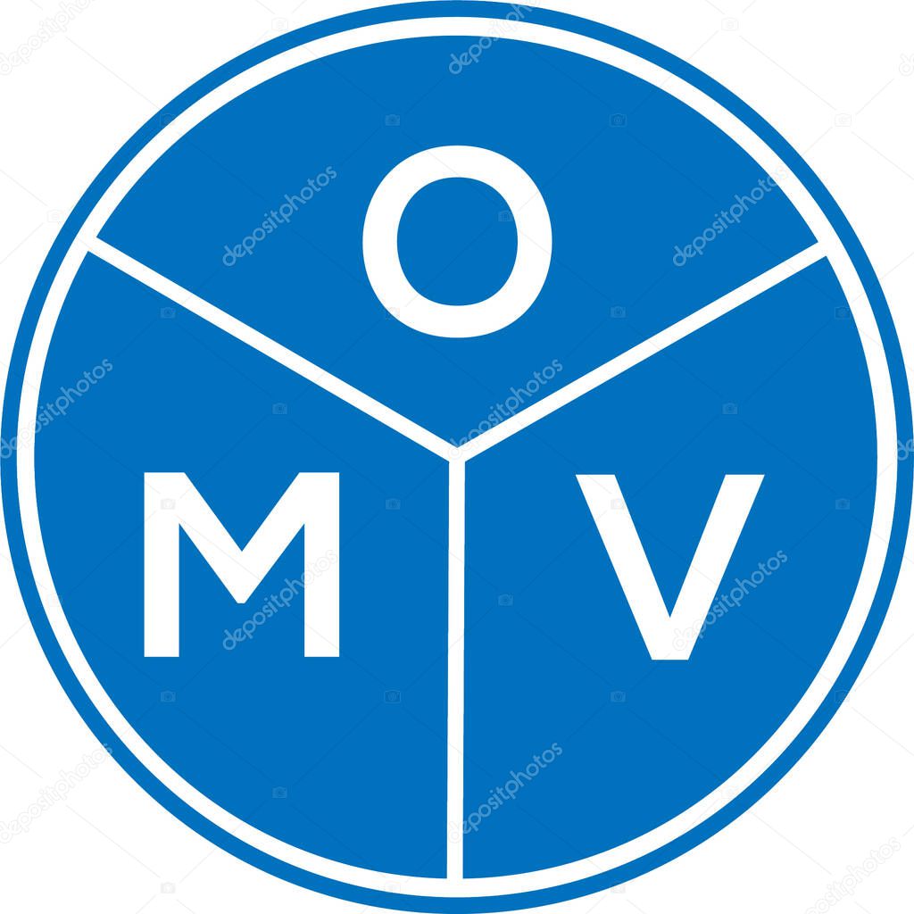 Diseño del logotipo de la letra OMV sobre fondo blanco. OMV iniciales ...