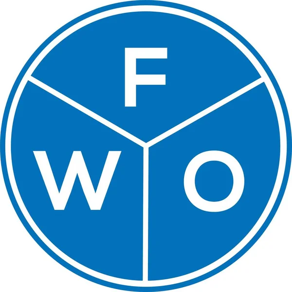 Diseño del logotipo de la letra FWO sobre fondo blanco. FWO iniciales ...