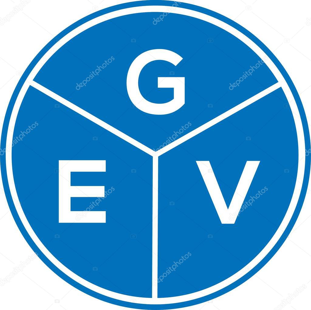 Diseño del logotipo de la letra GEV sobre fondo blanco. GEV iniciales ...