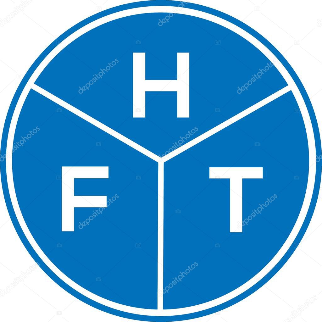 Diseño del logotipo de la letra HFT sobre fondo blanco. HFT iniciales ...