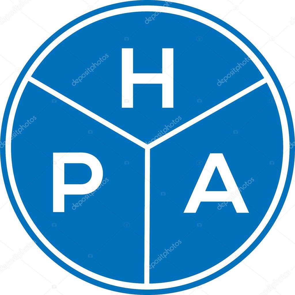 Diseño del logotipo de la letra HPA sobre fondo blanco. HPA iniciales ...