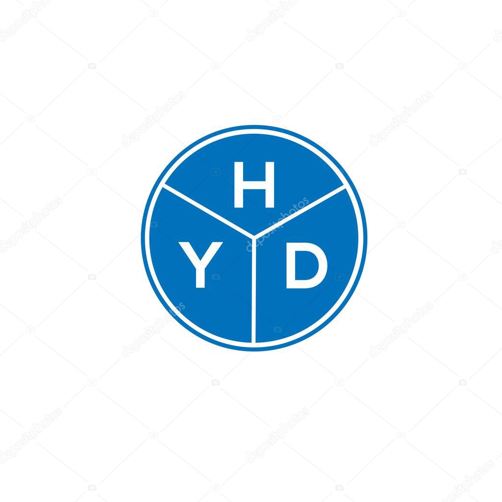 Dise o del logotipo de la letra HYD sobre fondo blanco. HYD iniciales creativas letra logo ...