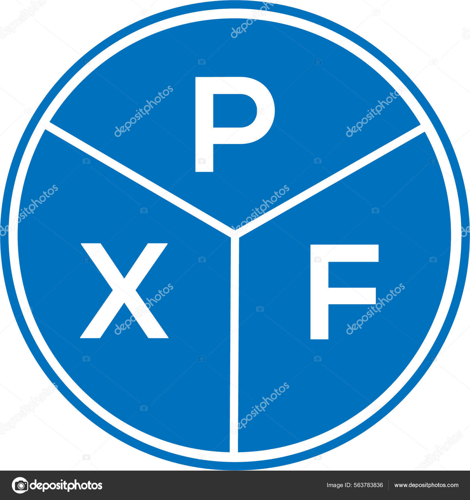 Pxf Letter Logo Design White Background Pxf Creative Circle Letter ...