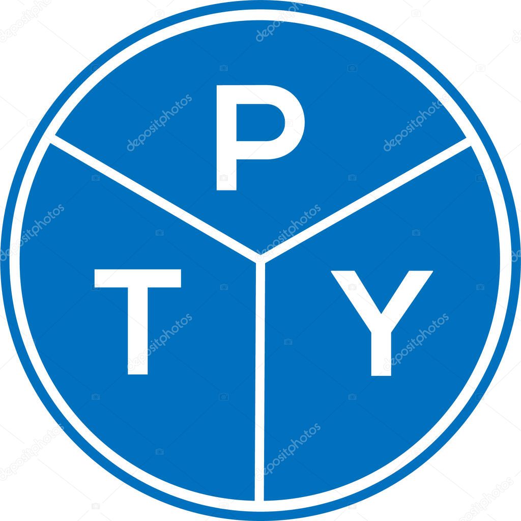 Diseño del logotipo de la letra PTY sobre fondo blanco. PTY creativo ...