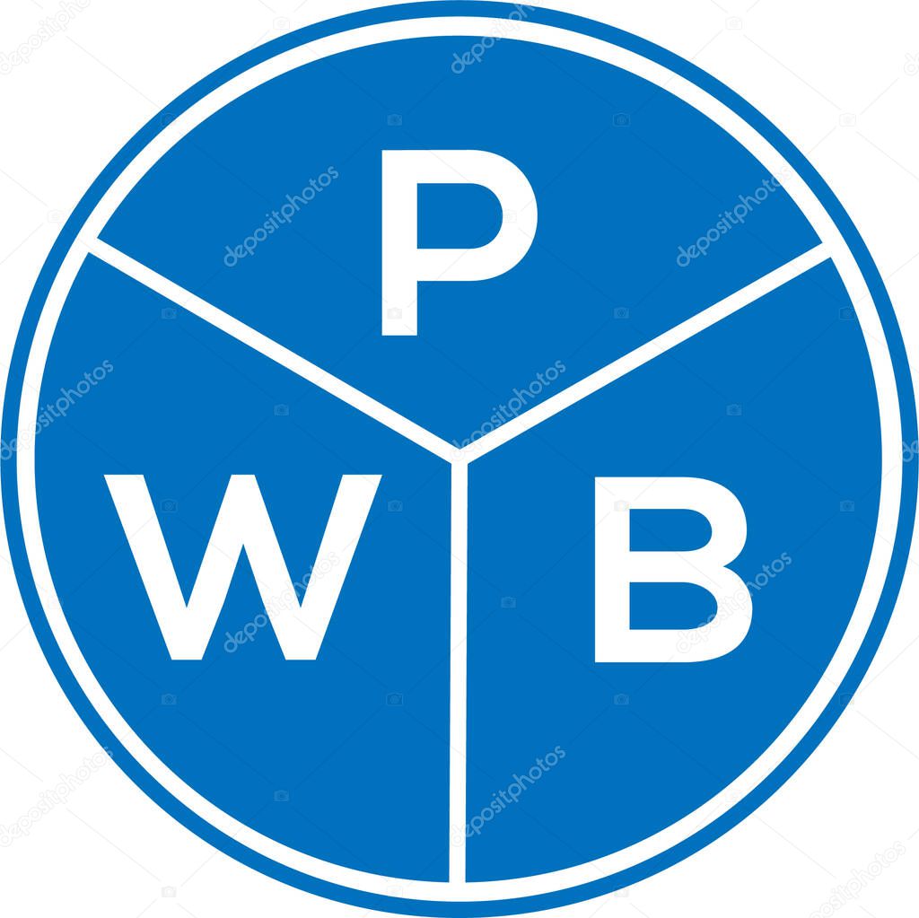 Diseño del logotipo de la letra PWB sobre fondo blanco. PWB creativo ...