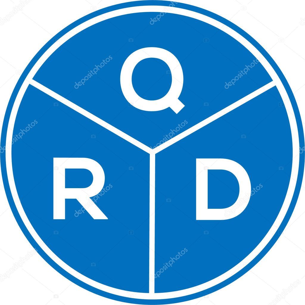 Diseño del logotipo de la letra QRD sobre fondo blanco. QRD creativo ...