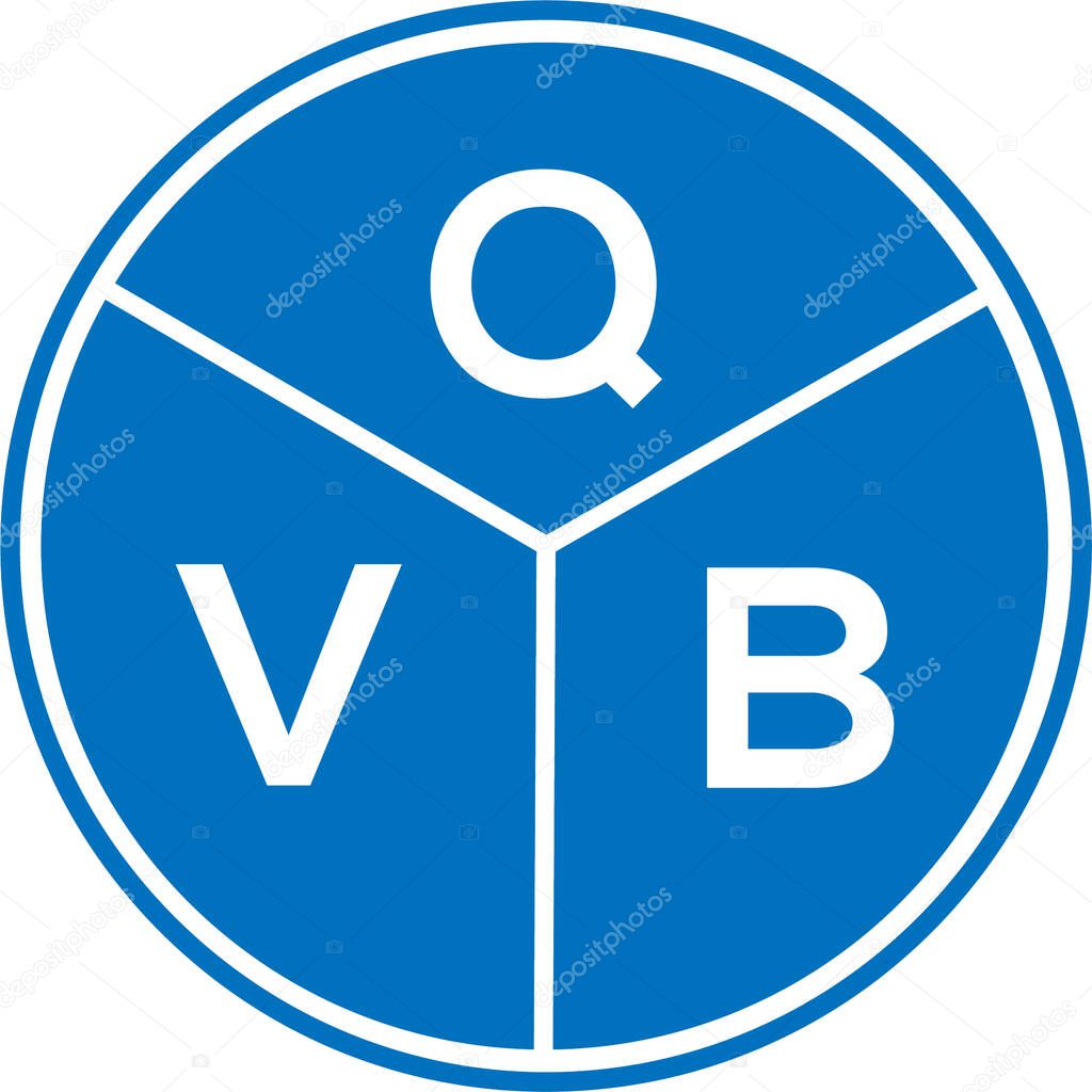 Diseño del logotipo de la letra QVB sobre fondo blanco. QVB creativo ...