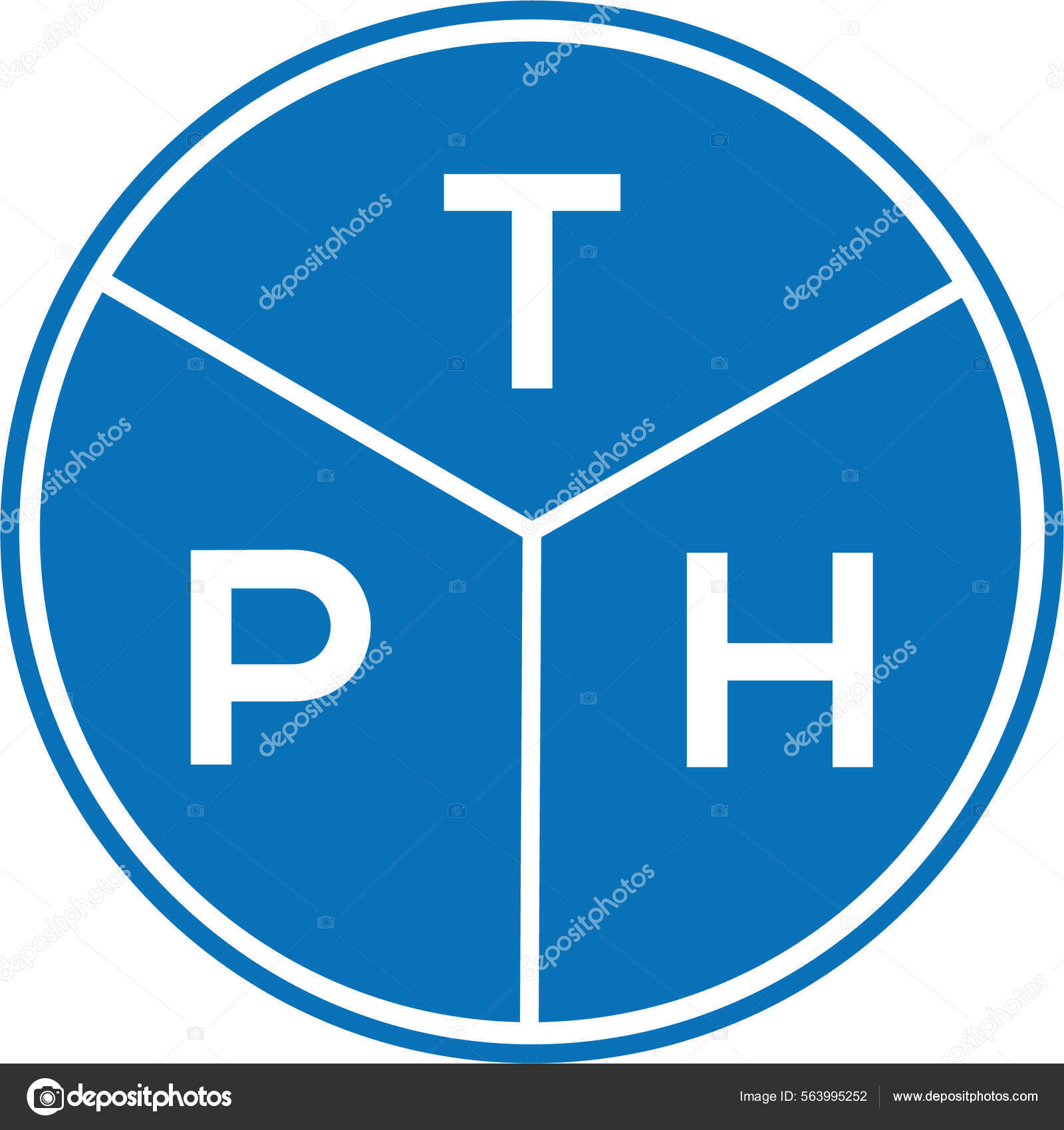 Diseño Del Logotipo Letra Tph Sobre Fondo Blanco Tph Iniciales vector ...