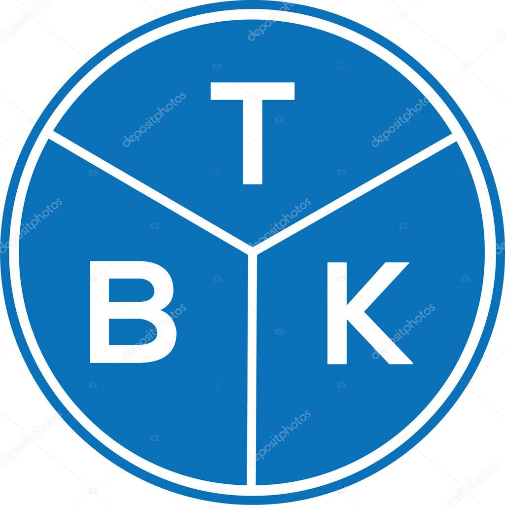 Diseño del logotipo de la letra TBK sobre fondo blanco. TBK iniciales ...