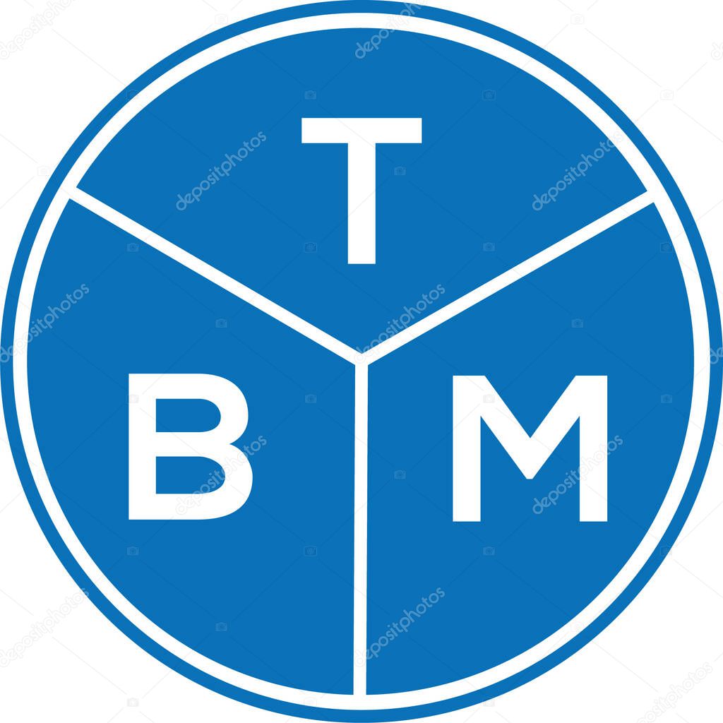Diseño del logotipo de la letra TBM sobre fondo blanco. TBM iniciales ...