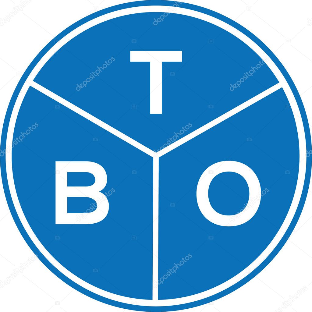 Diseño del logotipo de la letra TBO sobre fondo blanco. TBO iniciales ...