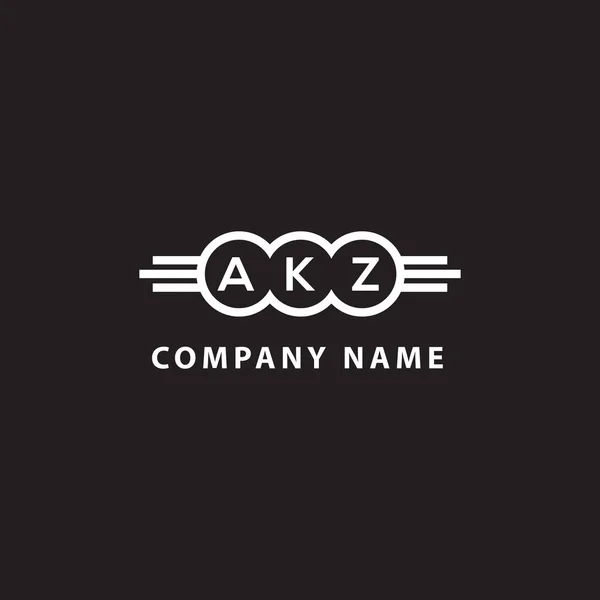 Diseño del logotipo de la letra AKZ sobre fondo negro. AKZ iniciales ...