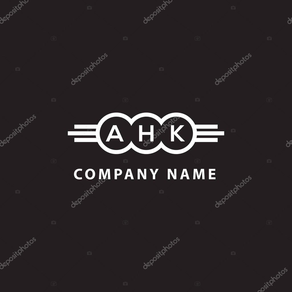 Diseño del logotipo de la letra AHK sobre fondo negro. AHK iniciales ...