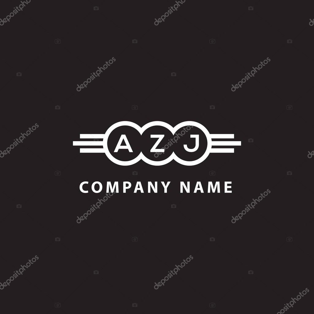 Diseño del logotipo de la letra AZJ sobre fondo negro. AZJ iniciales ...