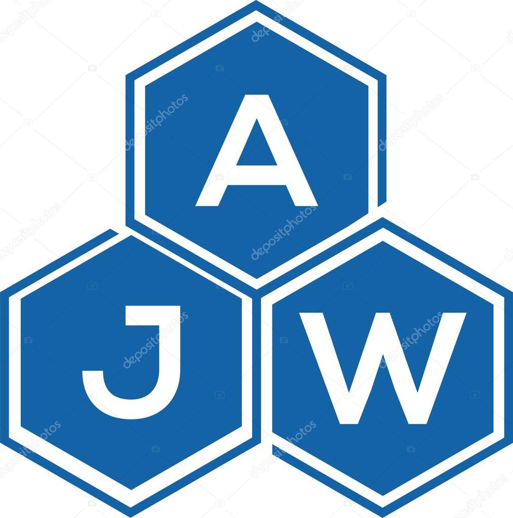 Diseño del logotipo de la letra AJW sobre fondo blanco. AJW iniciales ...